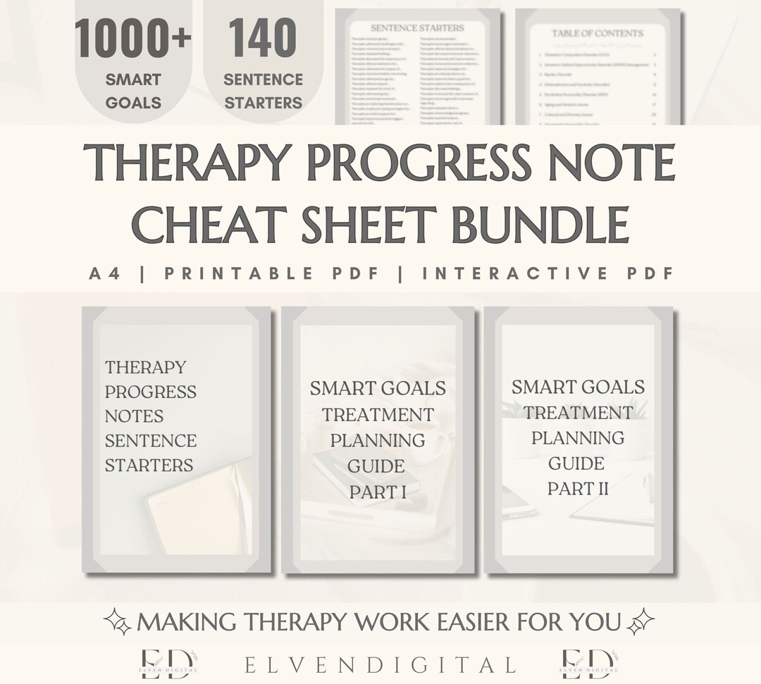 Therapy Goals and Objectives Bundle Clinical Therapy Notes Therapist ...