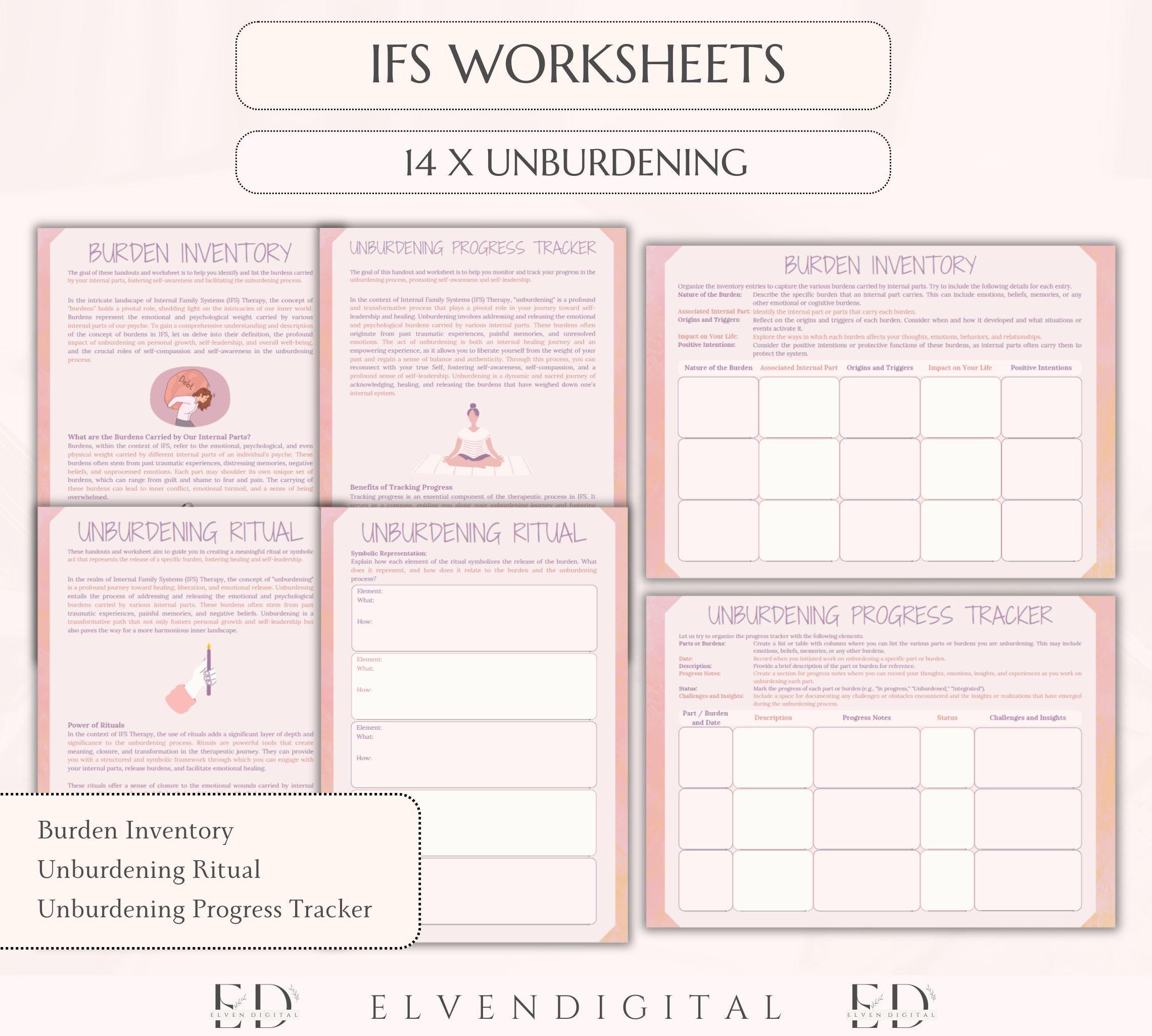 IFS Resource Bundle Parts Work Worksheets IFS Cards Internal Family ...