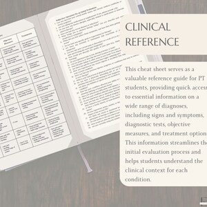 Outpatient Physical Therapy Cheat Sheets Clinical Rotation PT Student ...