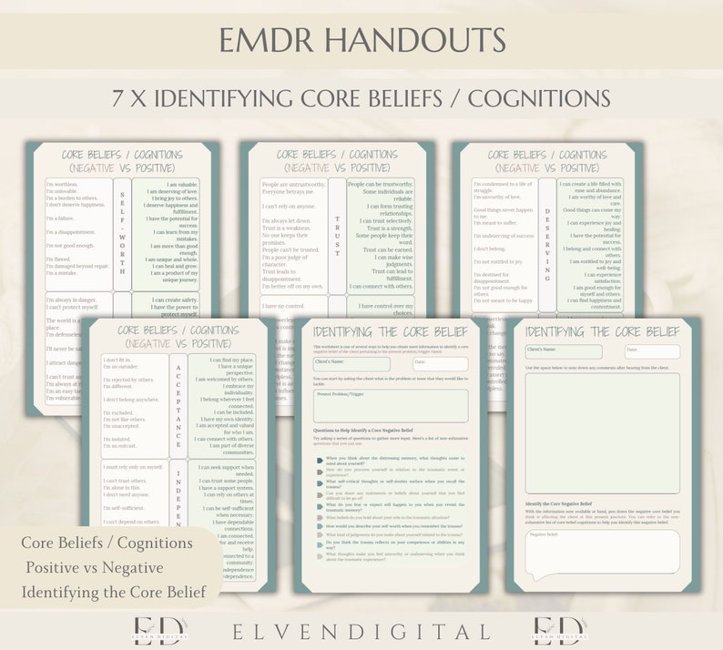 EMDR Worksheets for Therapist EMDR Bundle Therapy Scripts EMDR Handouts ...