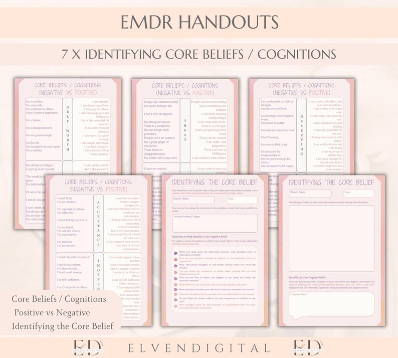 EMDR Worksheet Bundle EMDR Script for Therapist EMDR Therapy Worksheets ...