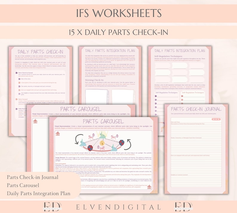 IFS Resource Bundle Parts Work Worksheets IFS Cards Internal Family ...