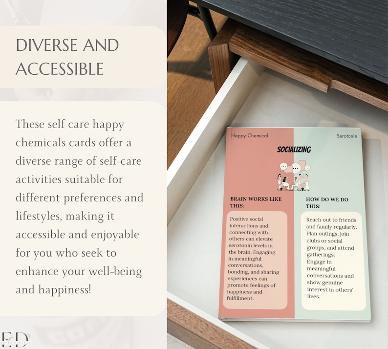 Self Care Card Deck Happy Chemicals Printable Happiness Kits Self Love ...