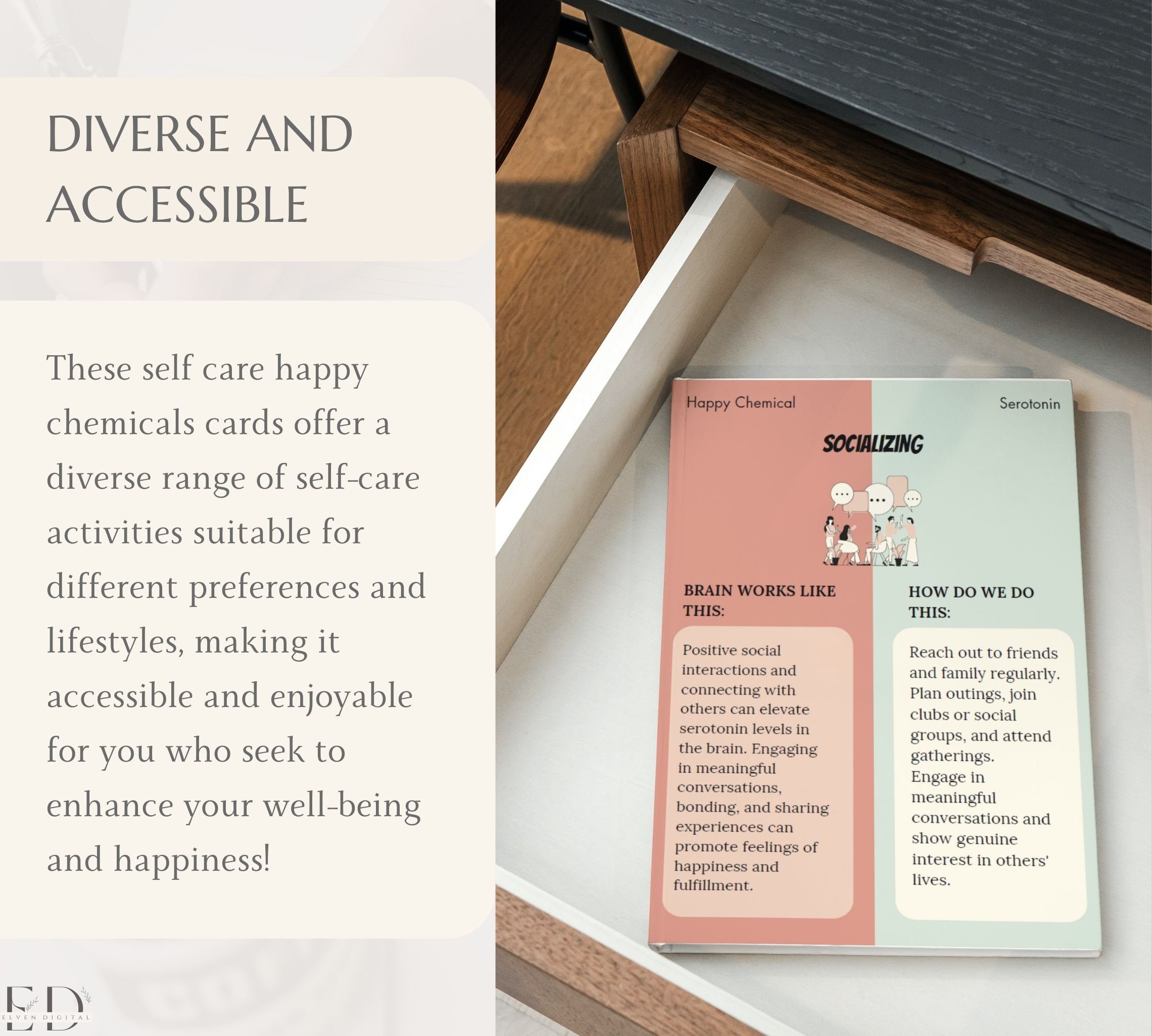 Self Care Card Deck Happy Chemicals Printable Happiness Kits Self Love ...