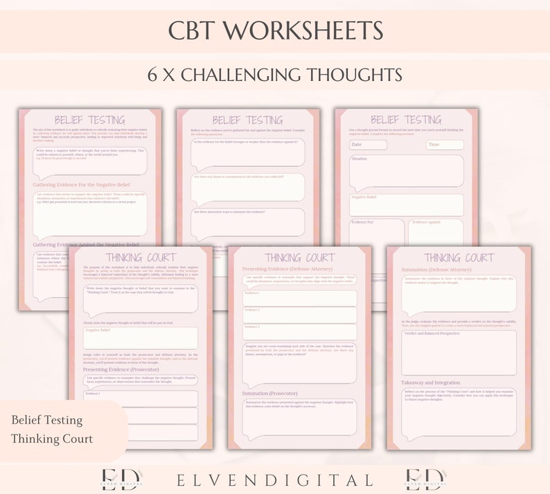 CBT Therapy Worksheets Cbt Bundle for Teens and Adults CBT Coping Skill ...