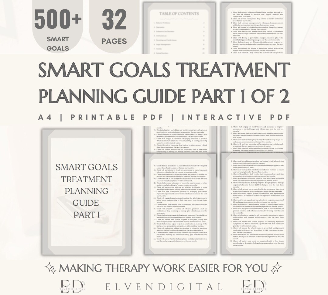 SMART Goals Treatment Planning Guide Therapy Intervention Clinical ...