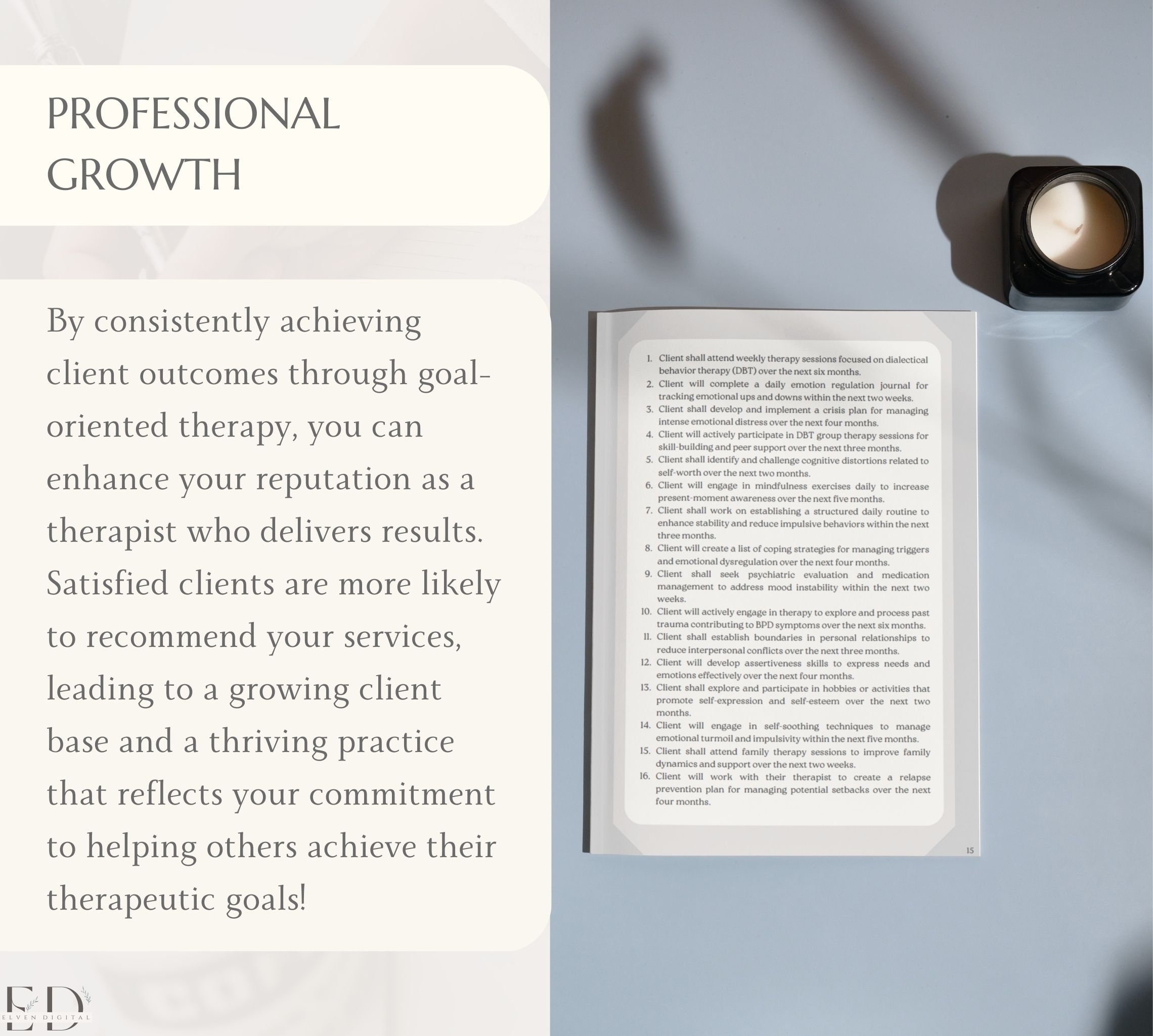 SMART Goals Treatment Planning Guide for Therapist Progress Notes ...