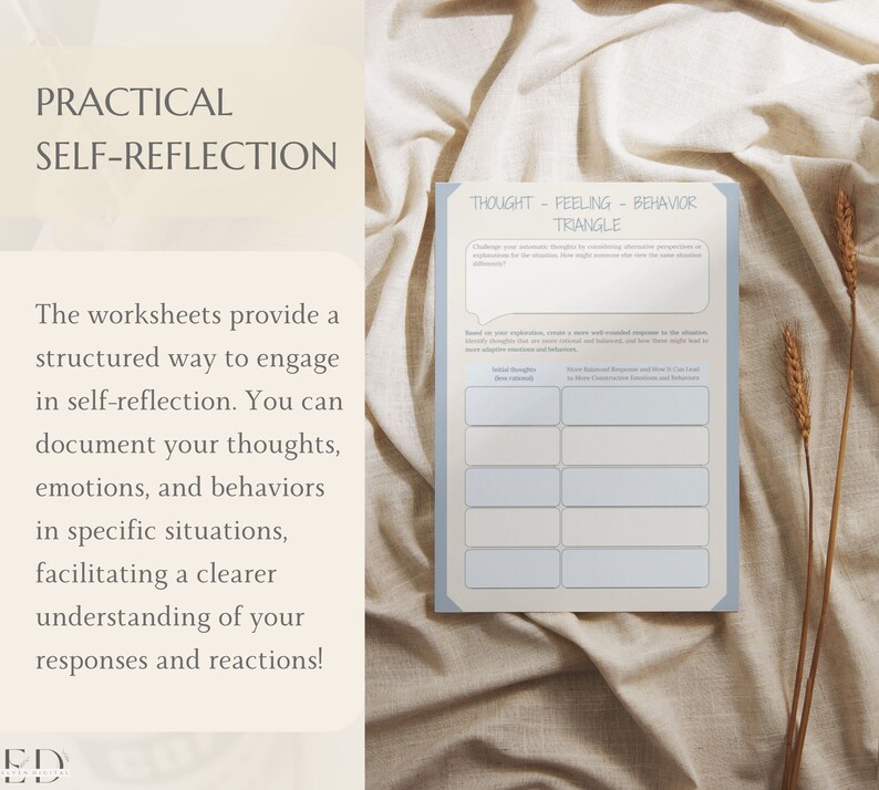 CBT Worksheets for Teens and Adults Counseling Handout Behavioral ...