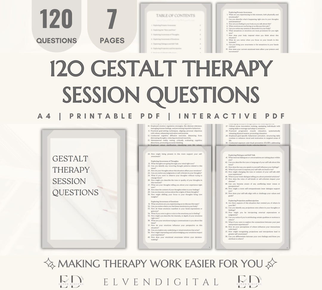 Gestalt Therapy Session Questions: 120 Holistic Counselor Prompts ...