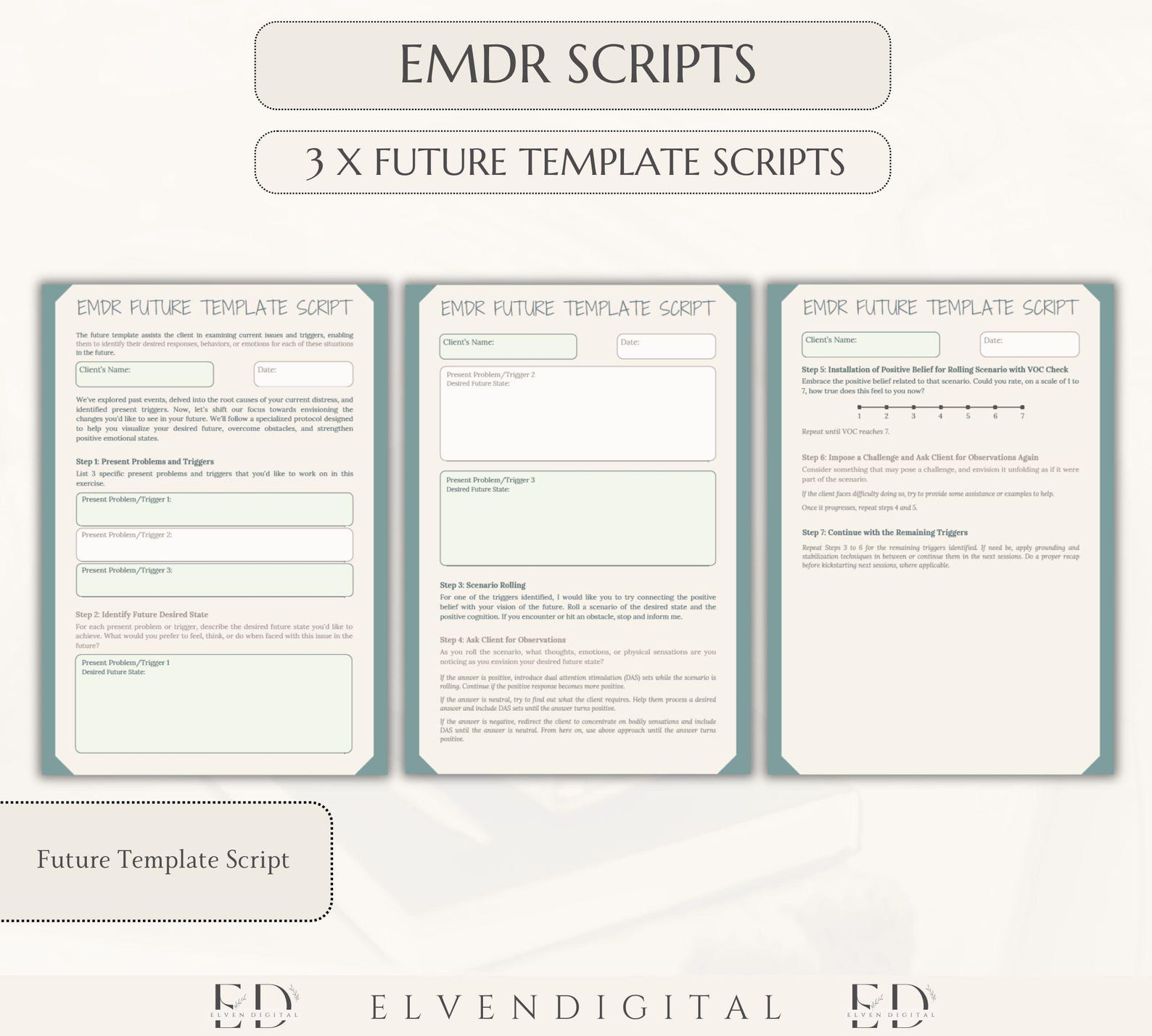EMDR Worksheets for Therapist EMDR Bundle Therapy Scripts EMDR Handouts ...