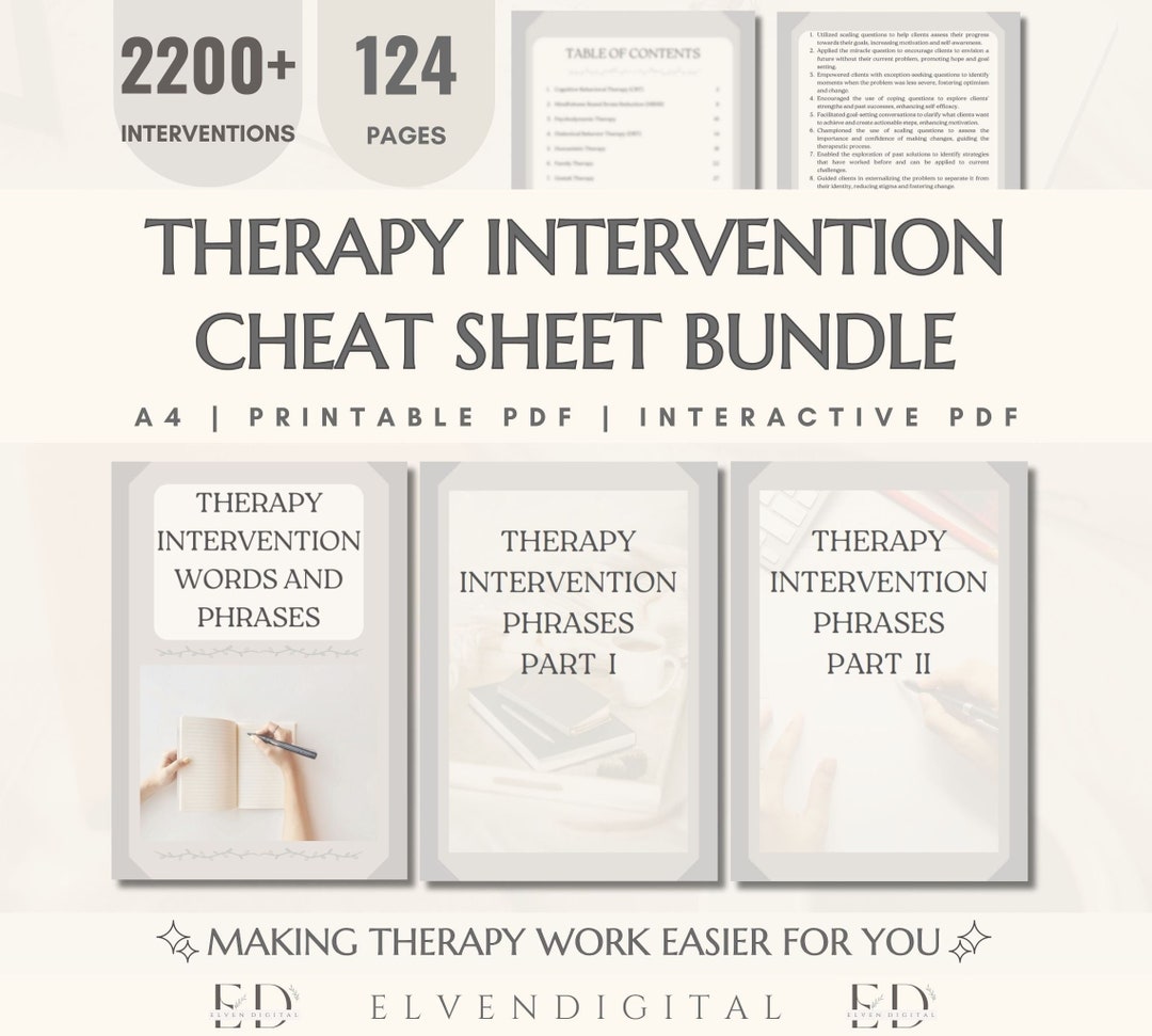 Therapy Interventions Workbook Mental Health Techniques Therapy Notes ...