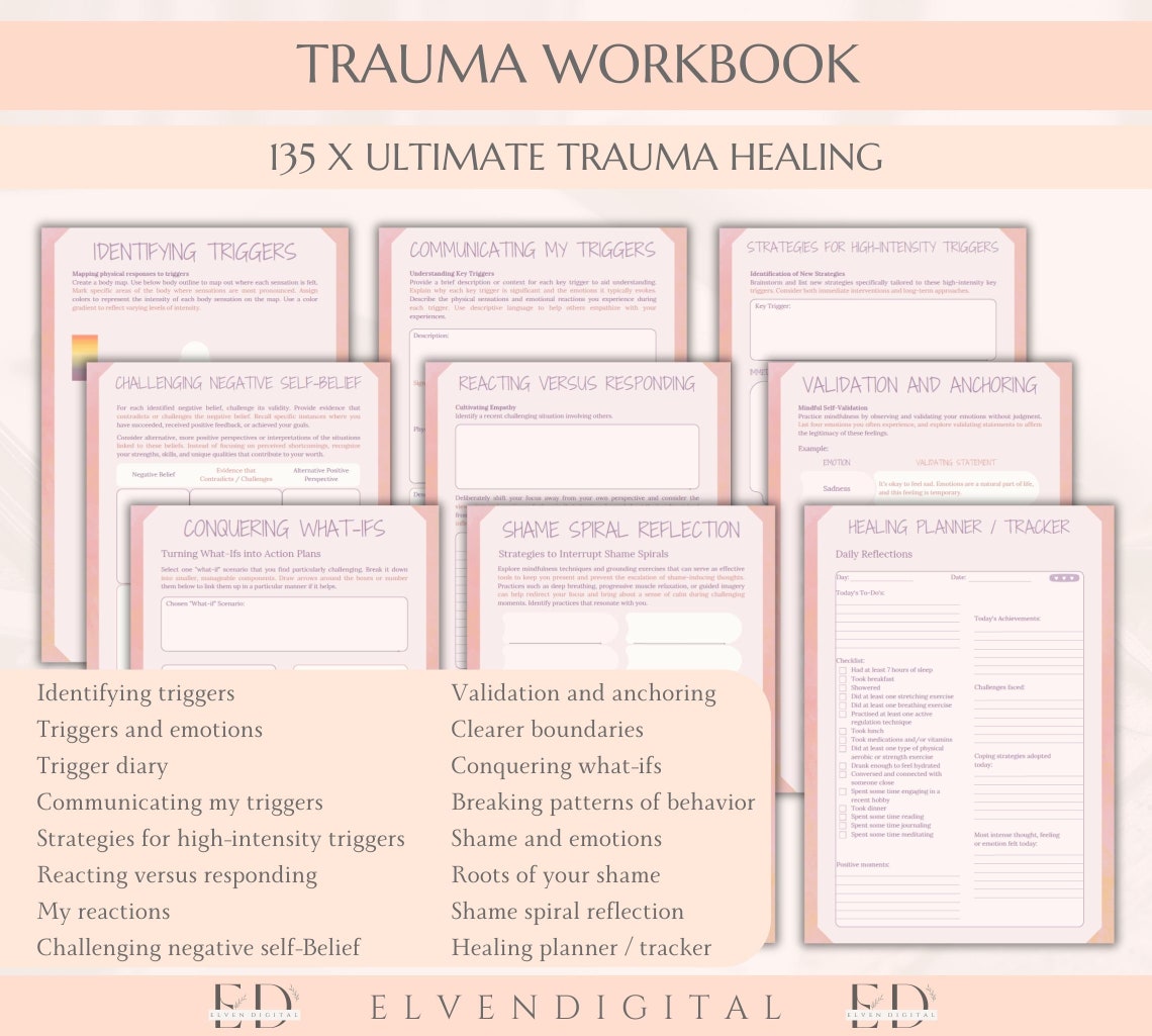 Trauma Therapy Worksheets Adult Mega Bundle Attachment Styles ...