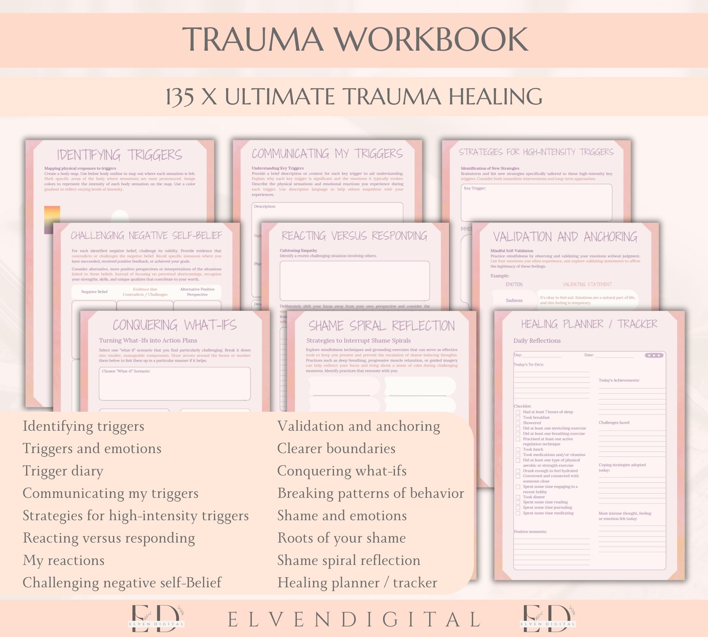 Trauma Therapy Worksheets Adult Mega Bundle Attachment Styles ...