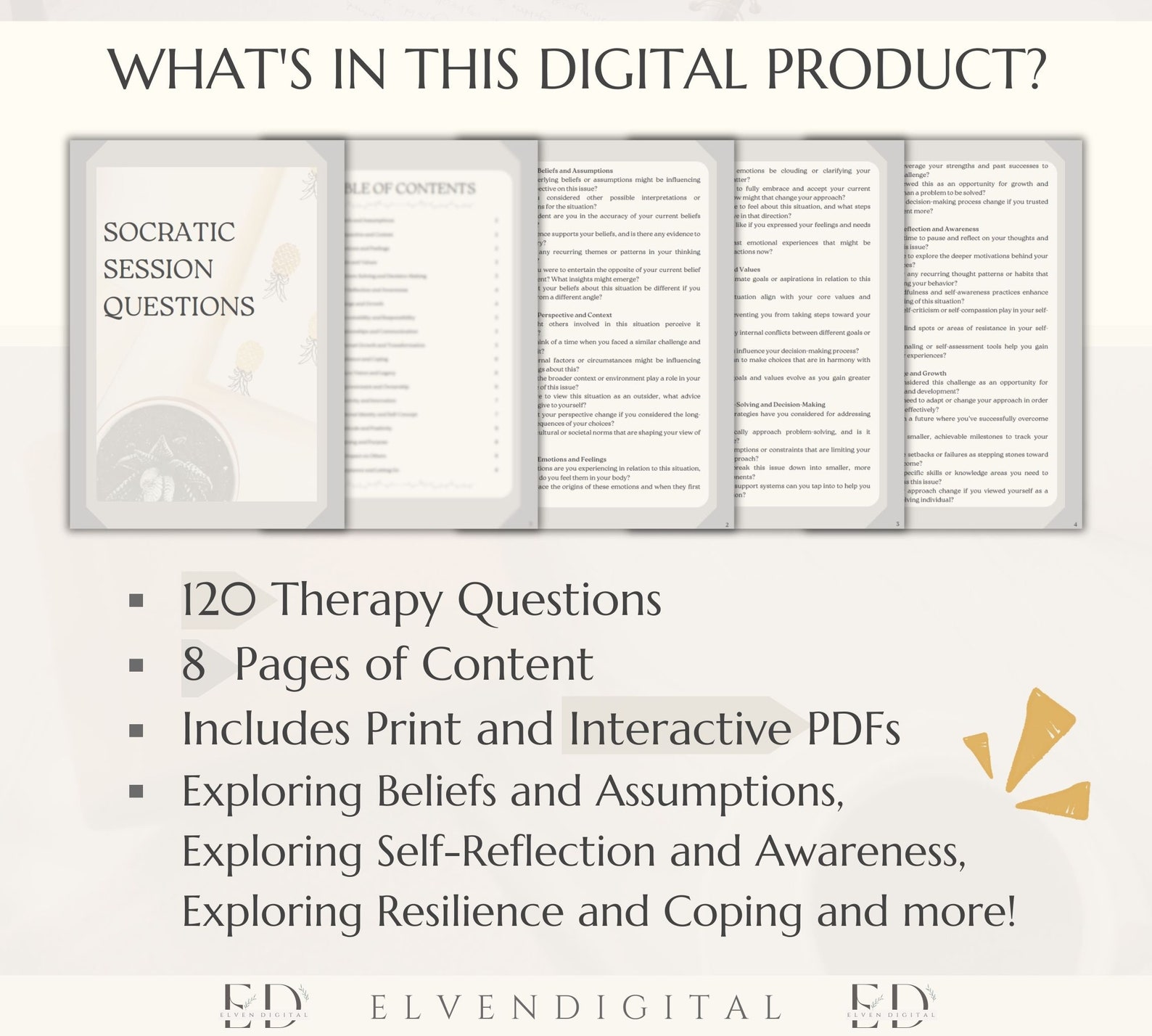Socratic Therapy Session Questions for Client Recovery Therapist ...