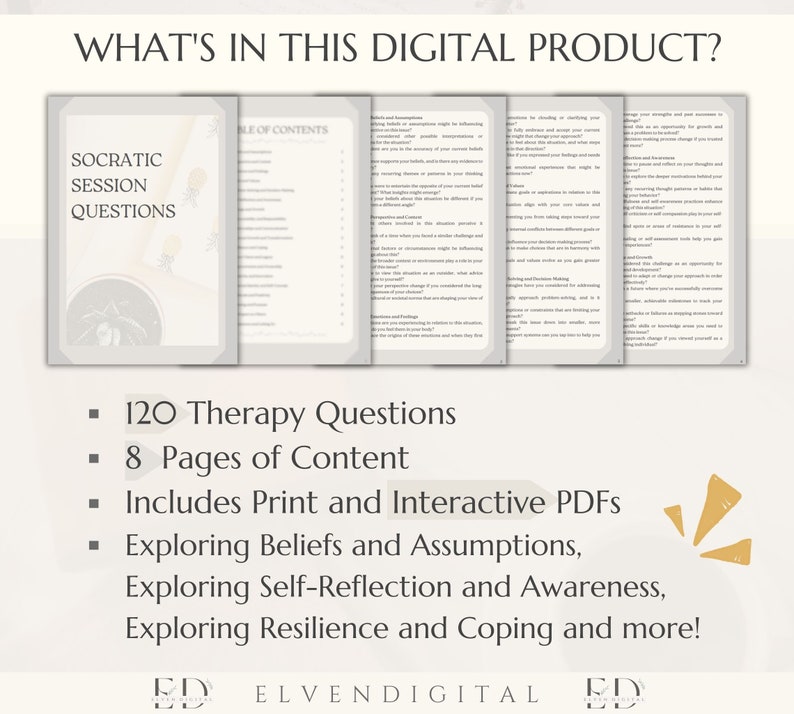 Socratic Therapy Session Questions for Client Recovery Therapist ...