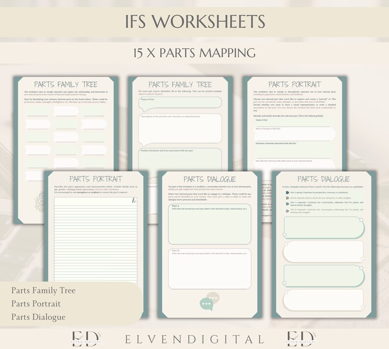Internal Family Systems Cheat Sheets IFS Therapy Worksheets IFS ...