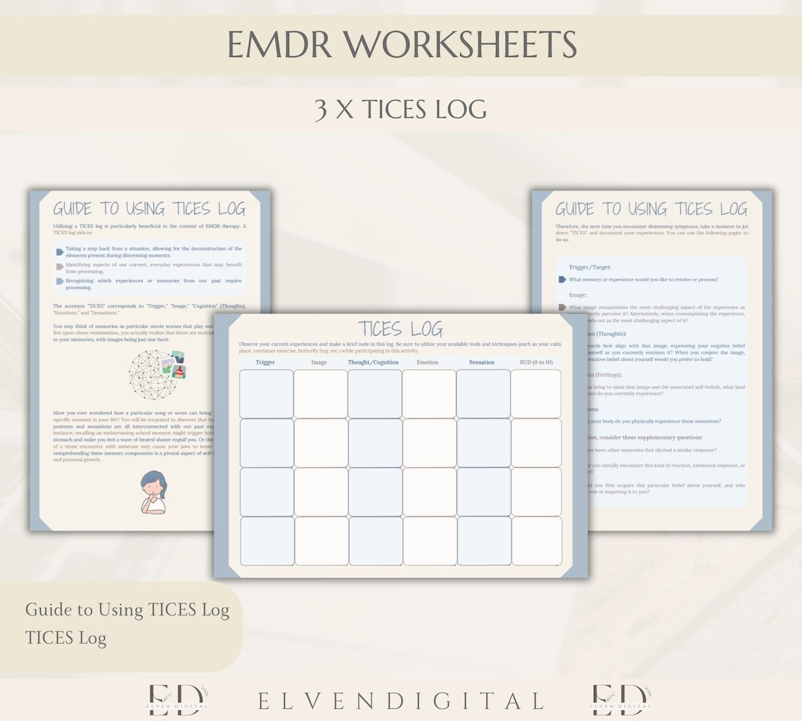 EMDR Worksheet Bundle Eye Movement Psychotherapy Bundle EMDR Scripts ...