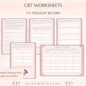 CBT Therapy Worksheets Cbt Bundle for Teens and Adults CBT Coping Skill ...