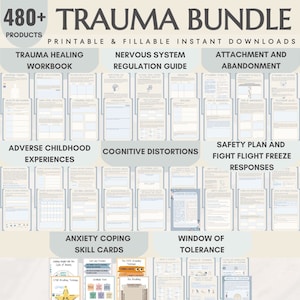 Trauma Therapy Bundle Nervous System Regulation Workbook Adult Trauma ...