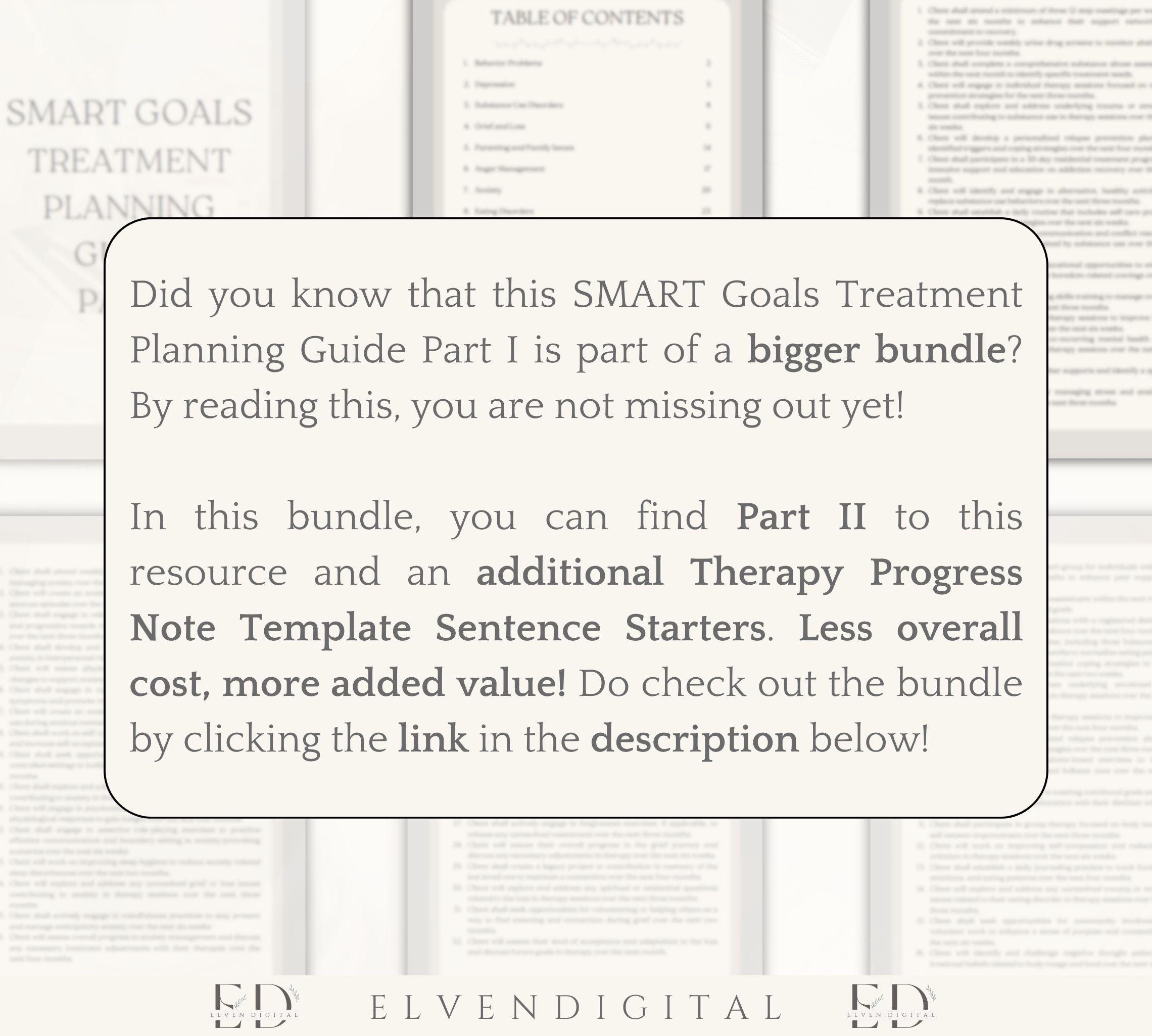 SMART Goals Treatment Planning Guide Therapy Intervention Clinical ...