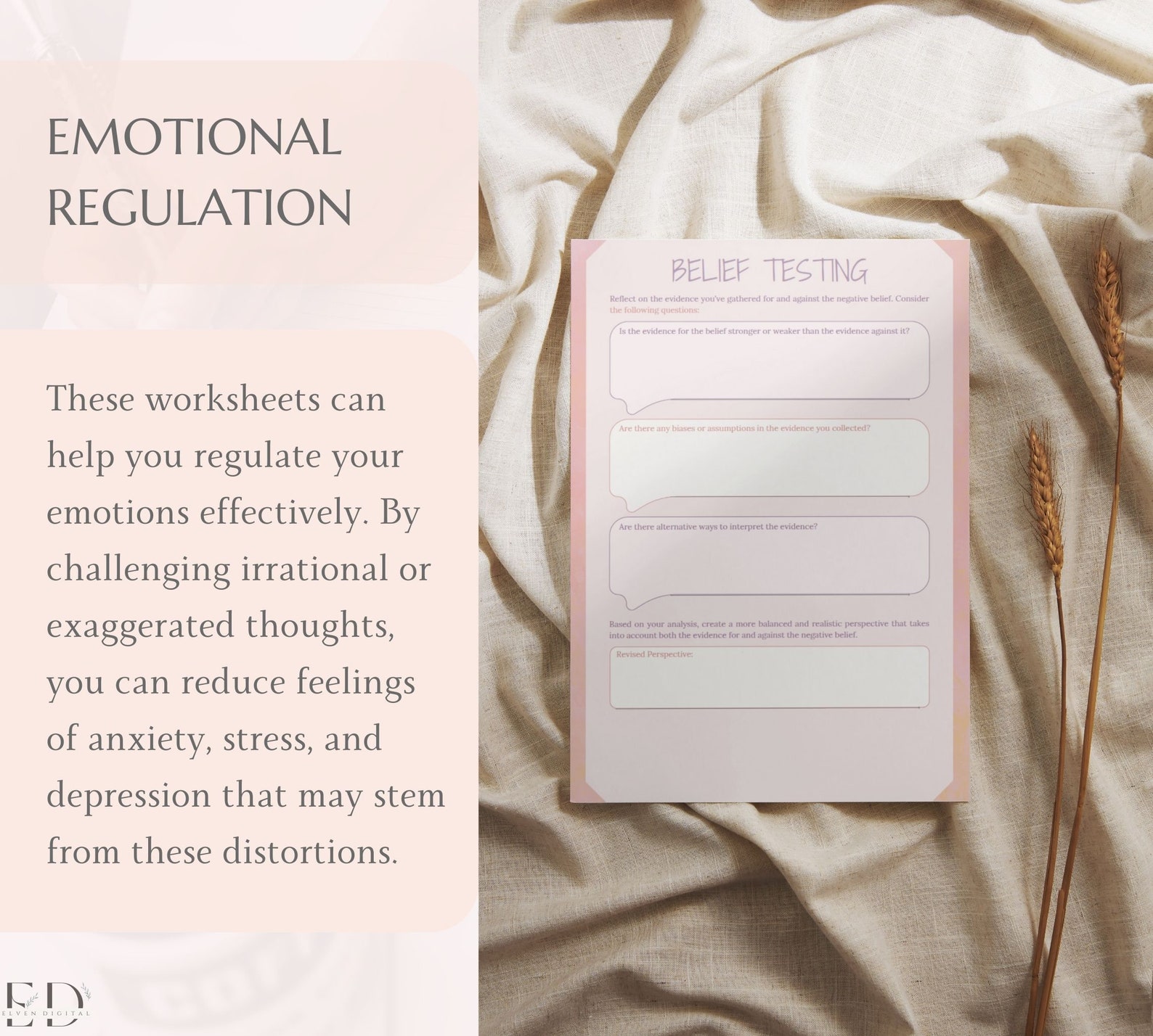 CBT for Anxiety CBT Worksheets for Teen and Adult Challenging Anxious ...