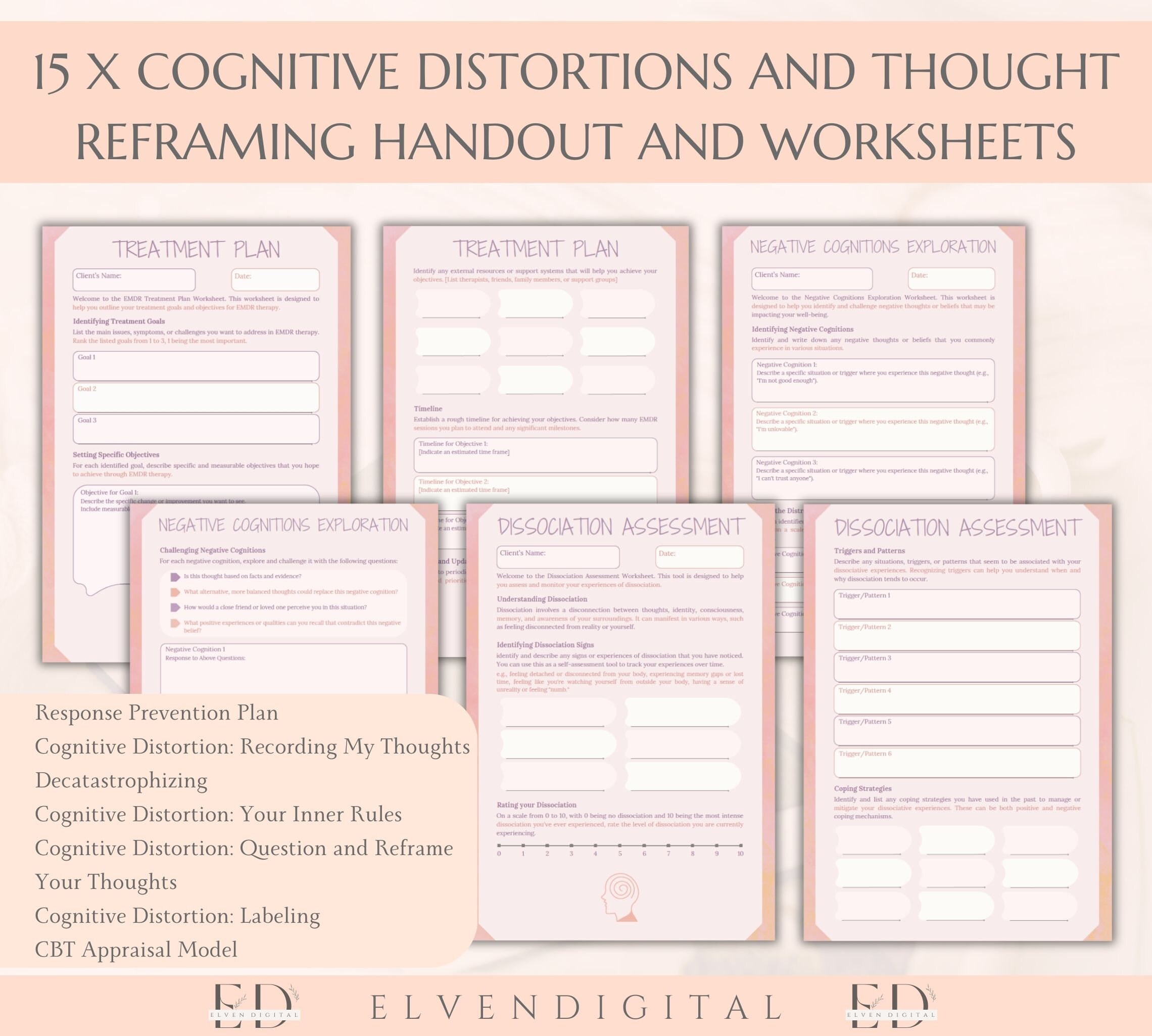 Trauma Therapy Worksheets Adult Mega Bundle Attachment Styles ...