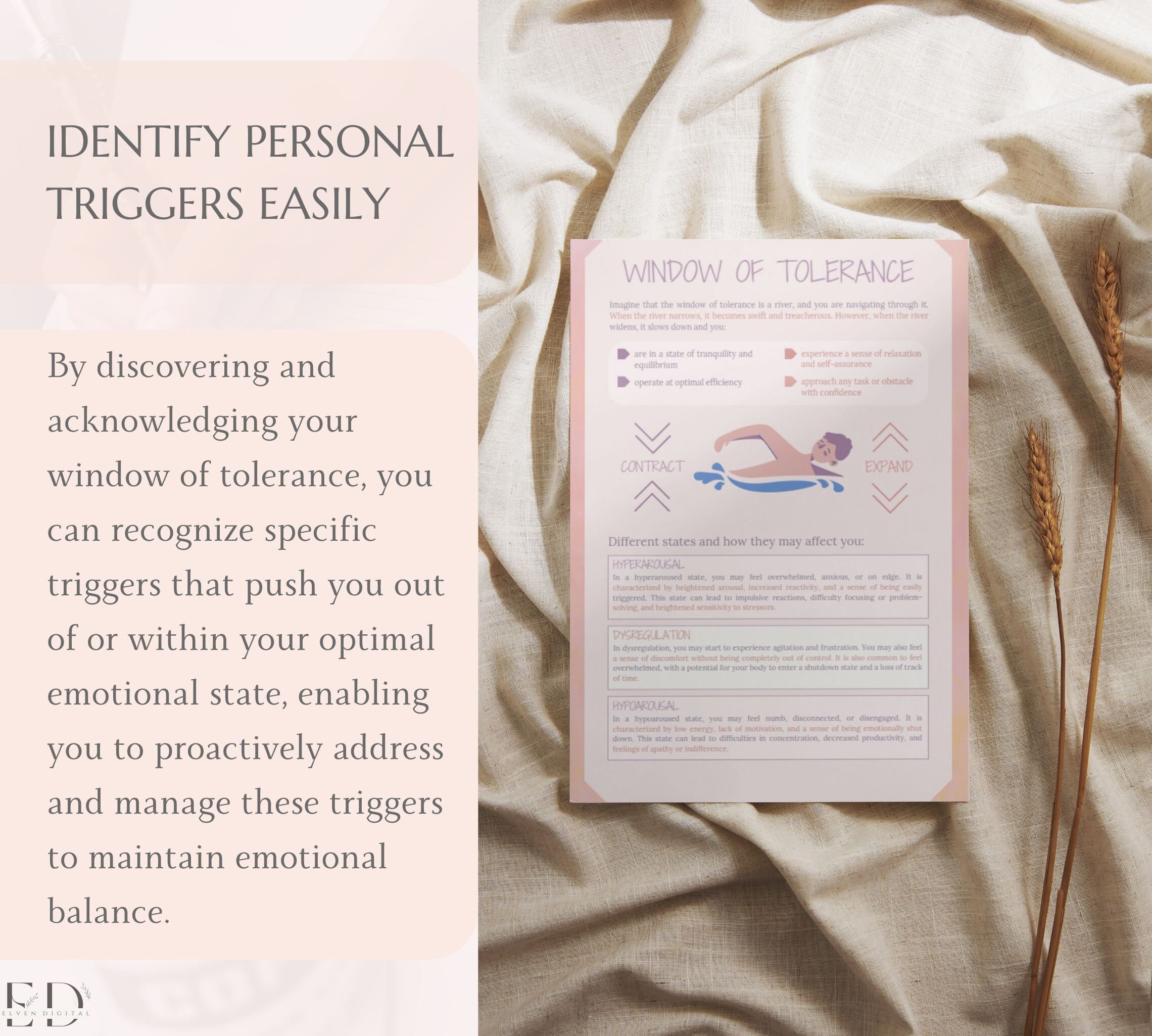 Window of Tolerance Worksheet Emotional Regulation Nervous System ...