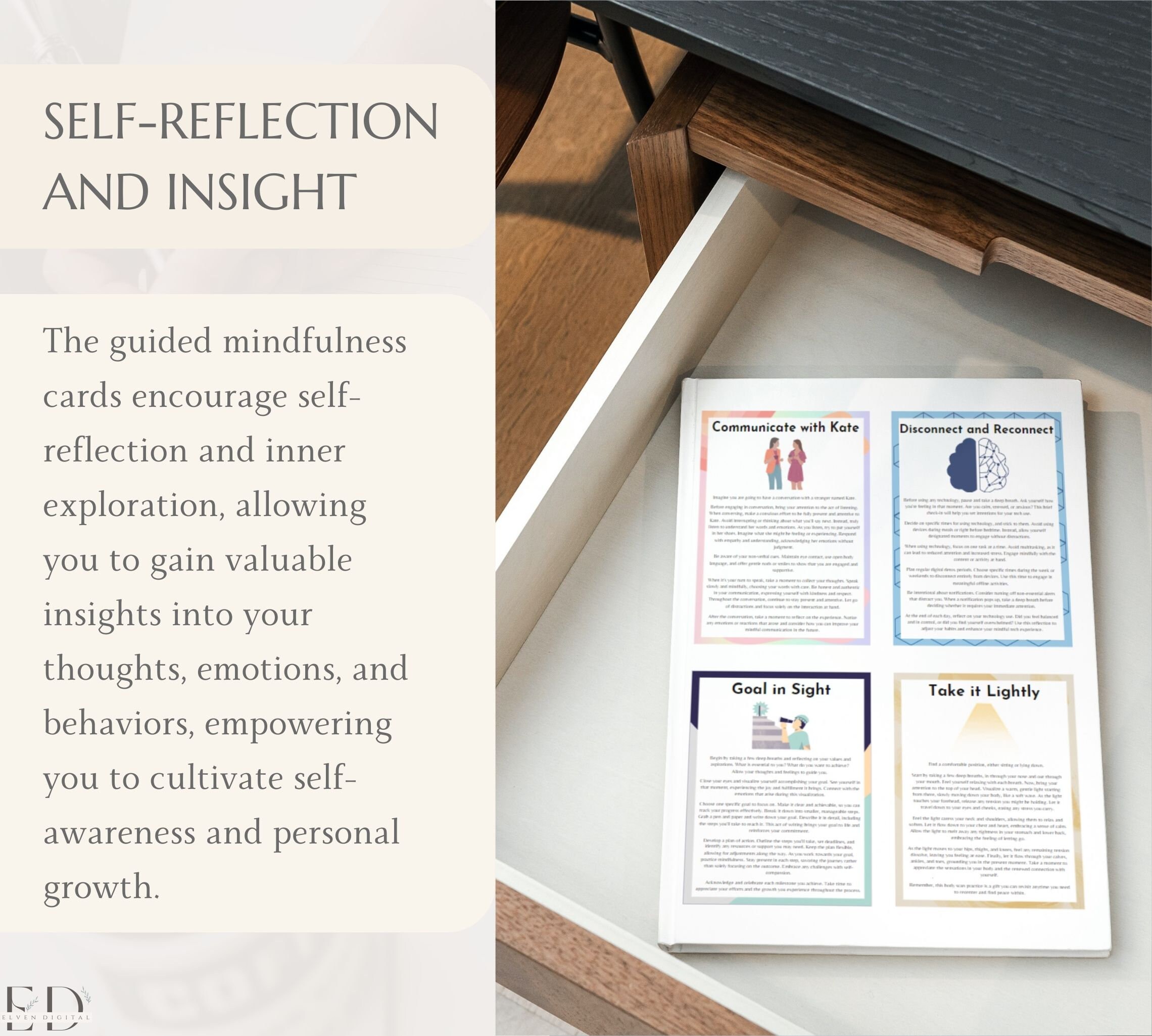 Guided Mindfulness Cards Therapy Office Decor Scripted Meditation ...