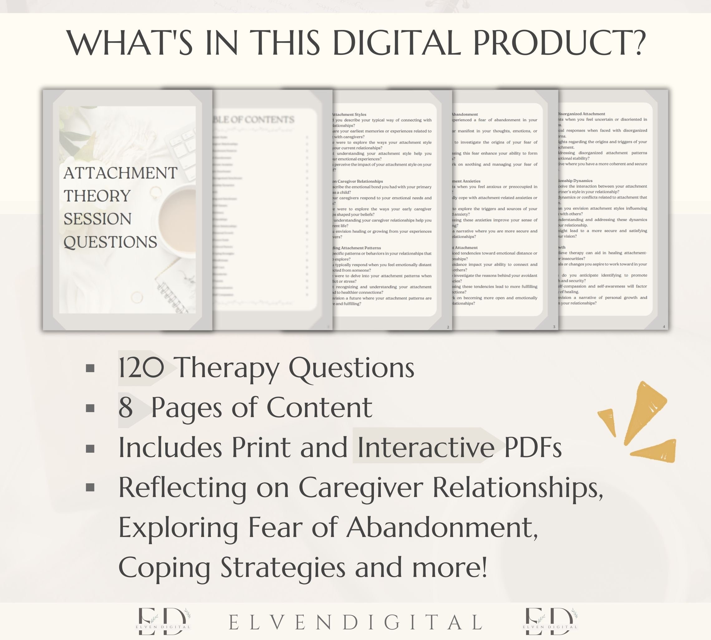 Attachment Theory Therapy Questions Adult Attachment Therapy Worksheets ...