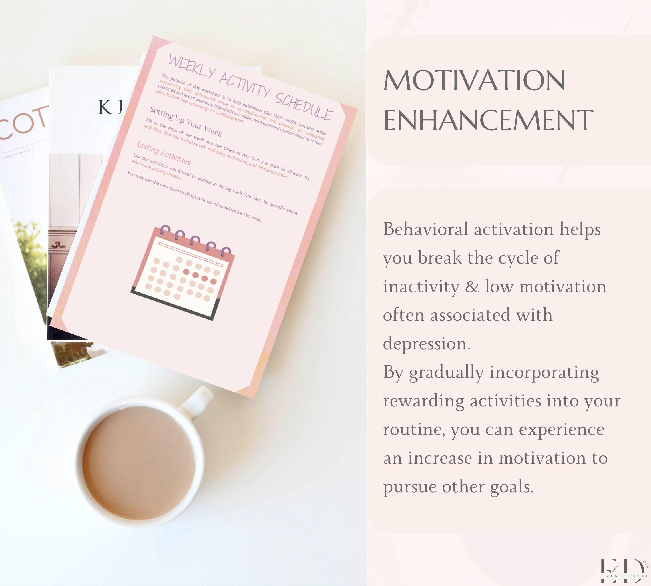 CBT Worksheets Behavioral Activation Cognitive Behavioral Therapy ...