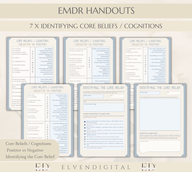 EMDR Worksheet Bundle Eye Movement Psychotherapy Bundle EMDR Scripts ...