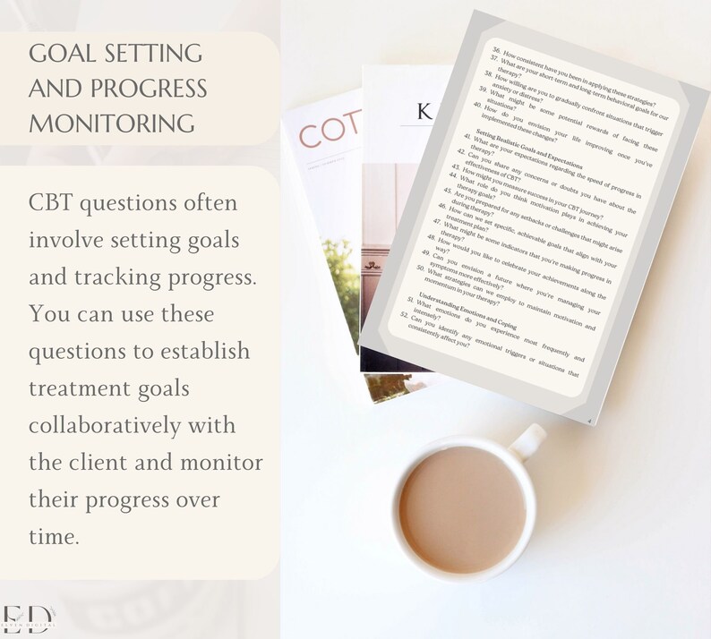 CBT Session Questions Cognitive Behavioral Therapy Counseling Tools ...