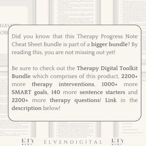 Therapy Progress Note Cheat Sheet Bundle (printable & Interactive PDF ...