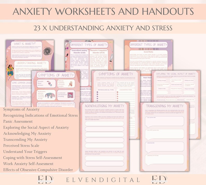 Therapy Workbook Coping Skills Cards Therapist Anxiety Bundle ...