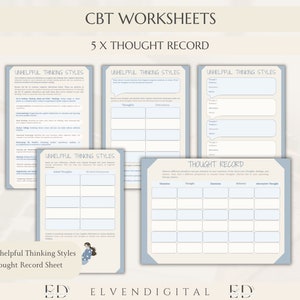 CBT Worksheets for Adults Cbt Worksheet Bundle CBT Therapy Worksheets ...