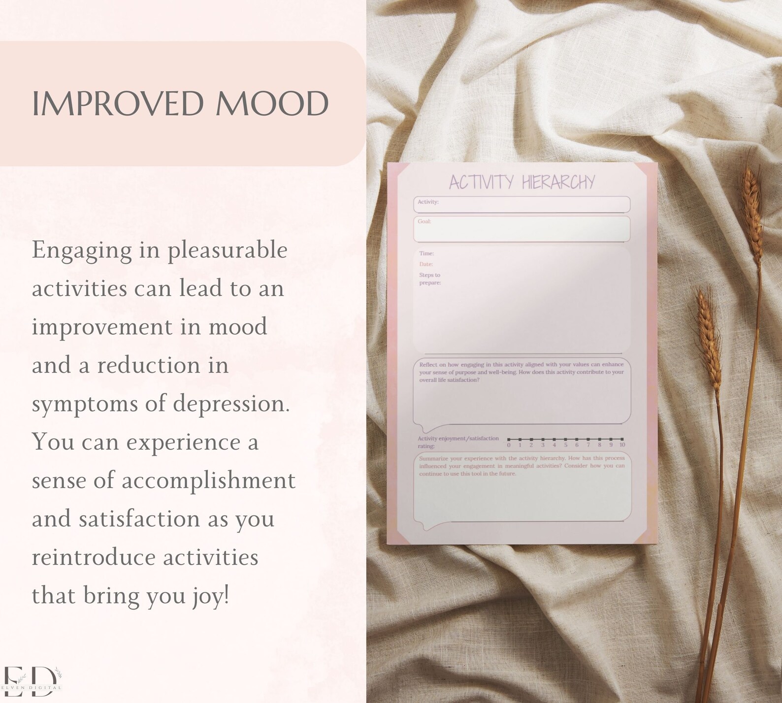 CBT Worksheets Behavioral Activation Cognitive Behavioral - Etsy