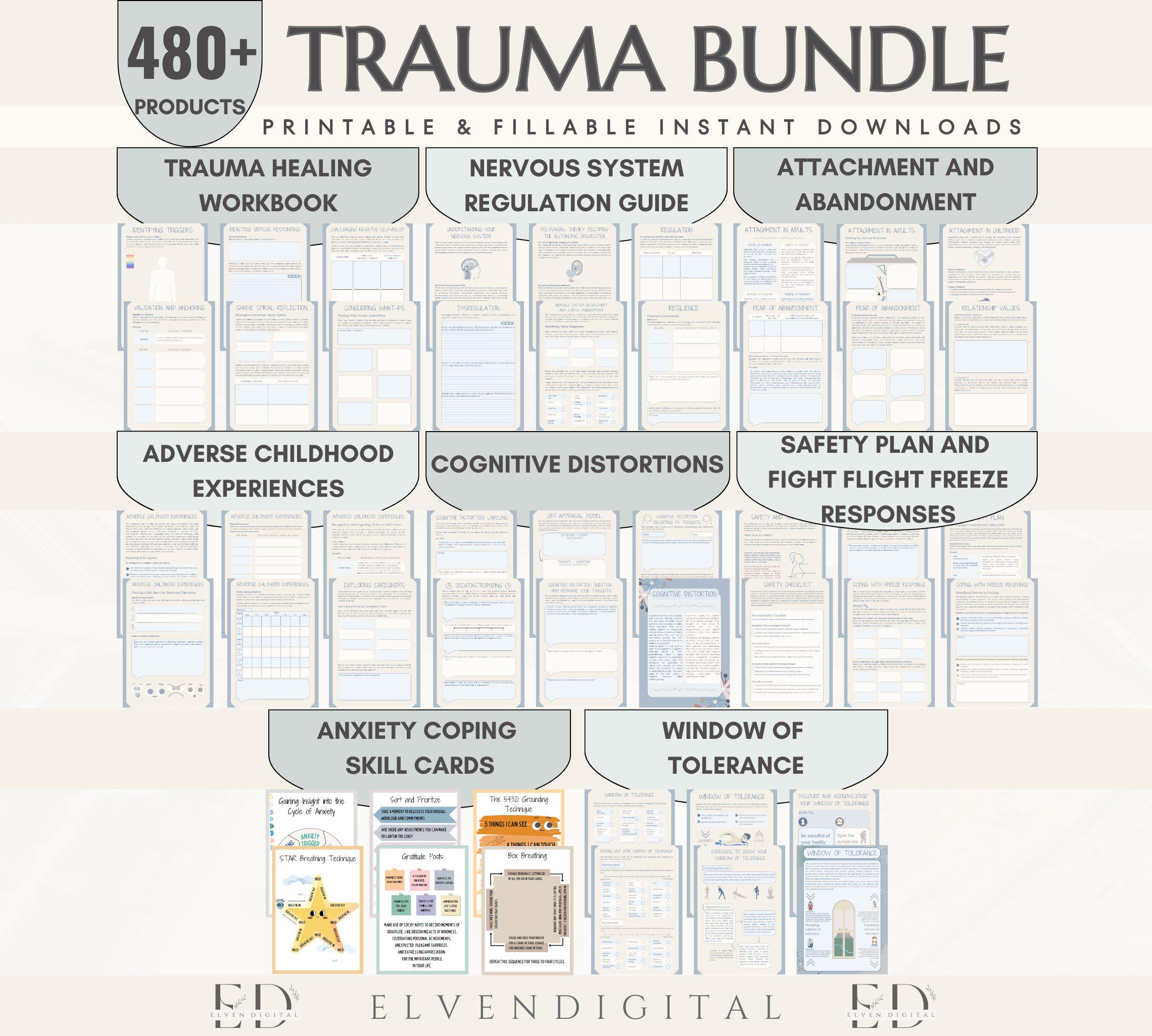 Trauma Therapy Bundle Nervous System Regulation Workbook Adult Trauma ...