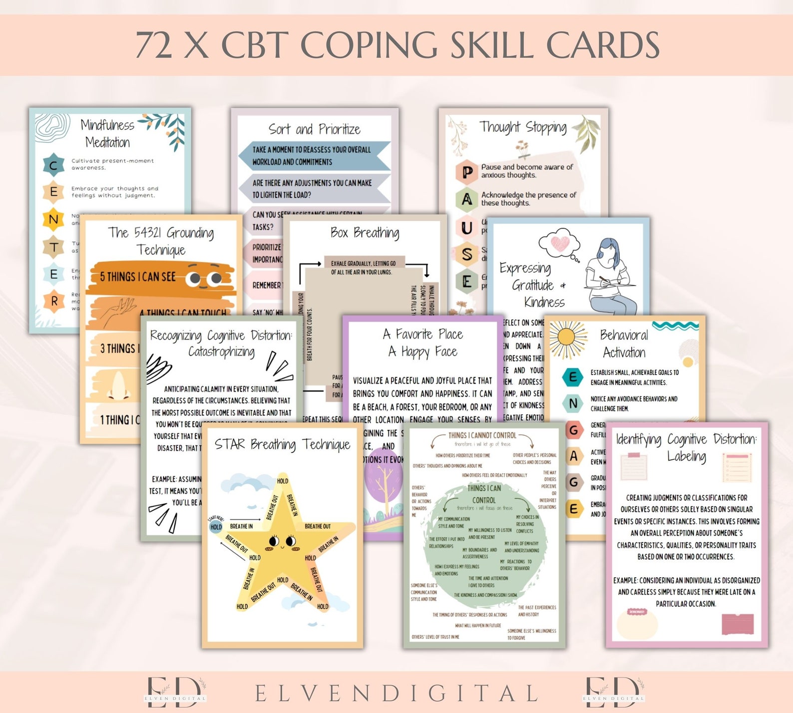 CBT Therapy Worksheets Cbt Bundle for Teens and Adults CBT Coping Skill ...