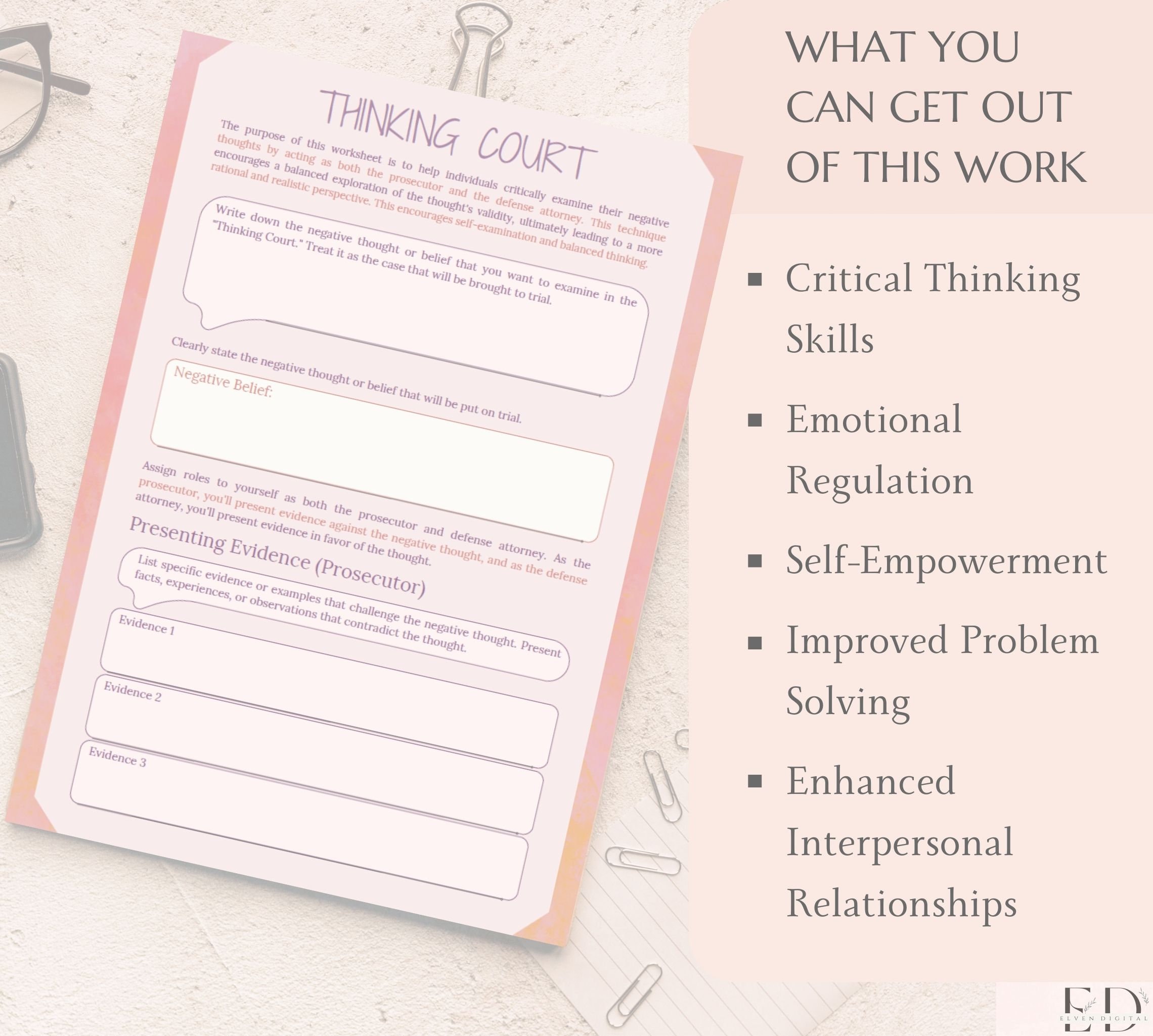 CBT for Anxiety CBT Worksheets for Teen and Adult Challenging Anxious ...