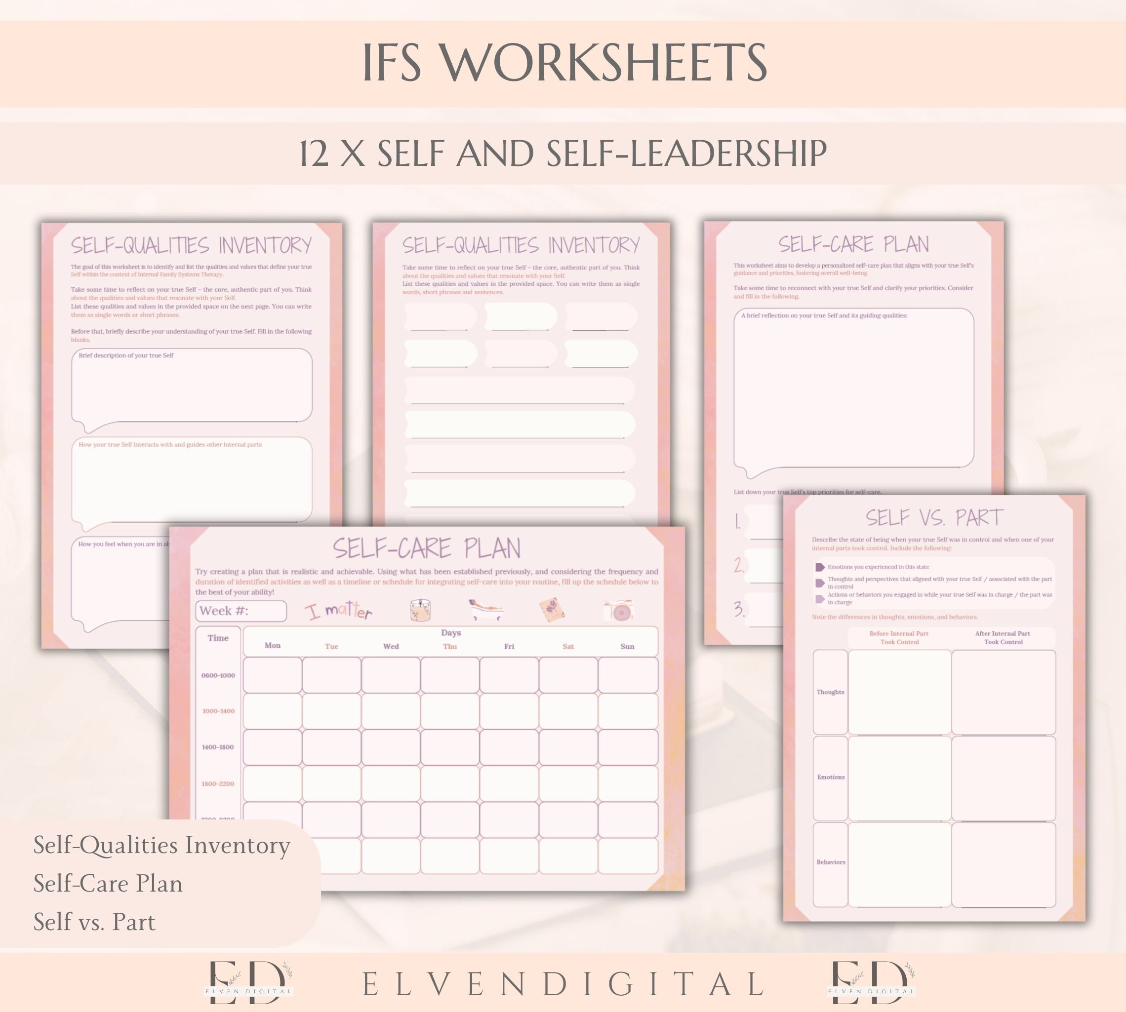 IFS Resource Bundle Parts Work Worksheets IFS Cards Internal Family ...