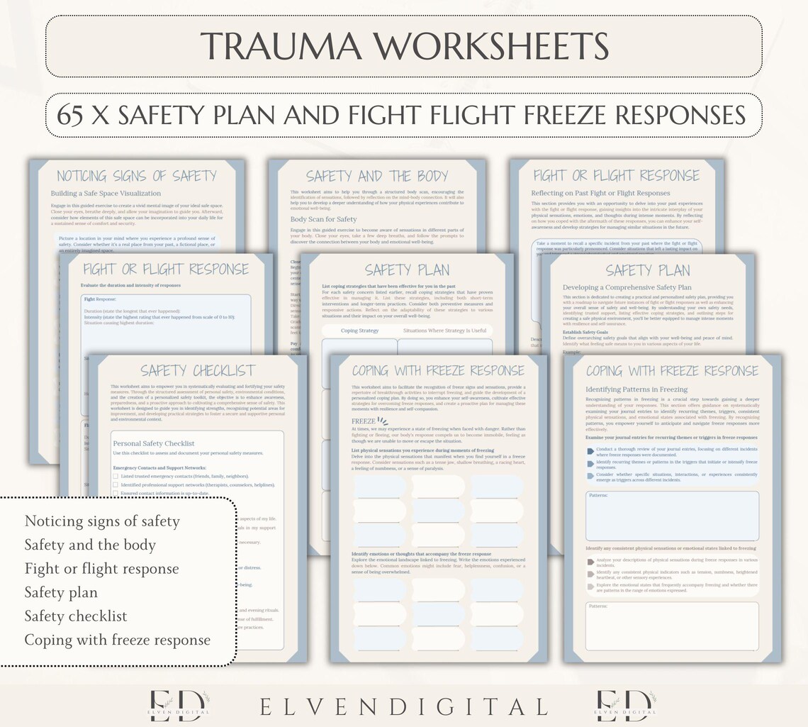 Trauma Therapy Bundle Nervous System Regulation Workbook Adult Trauma ...