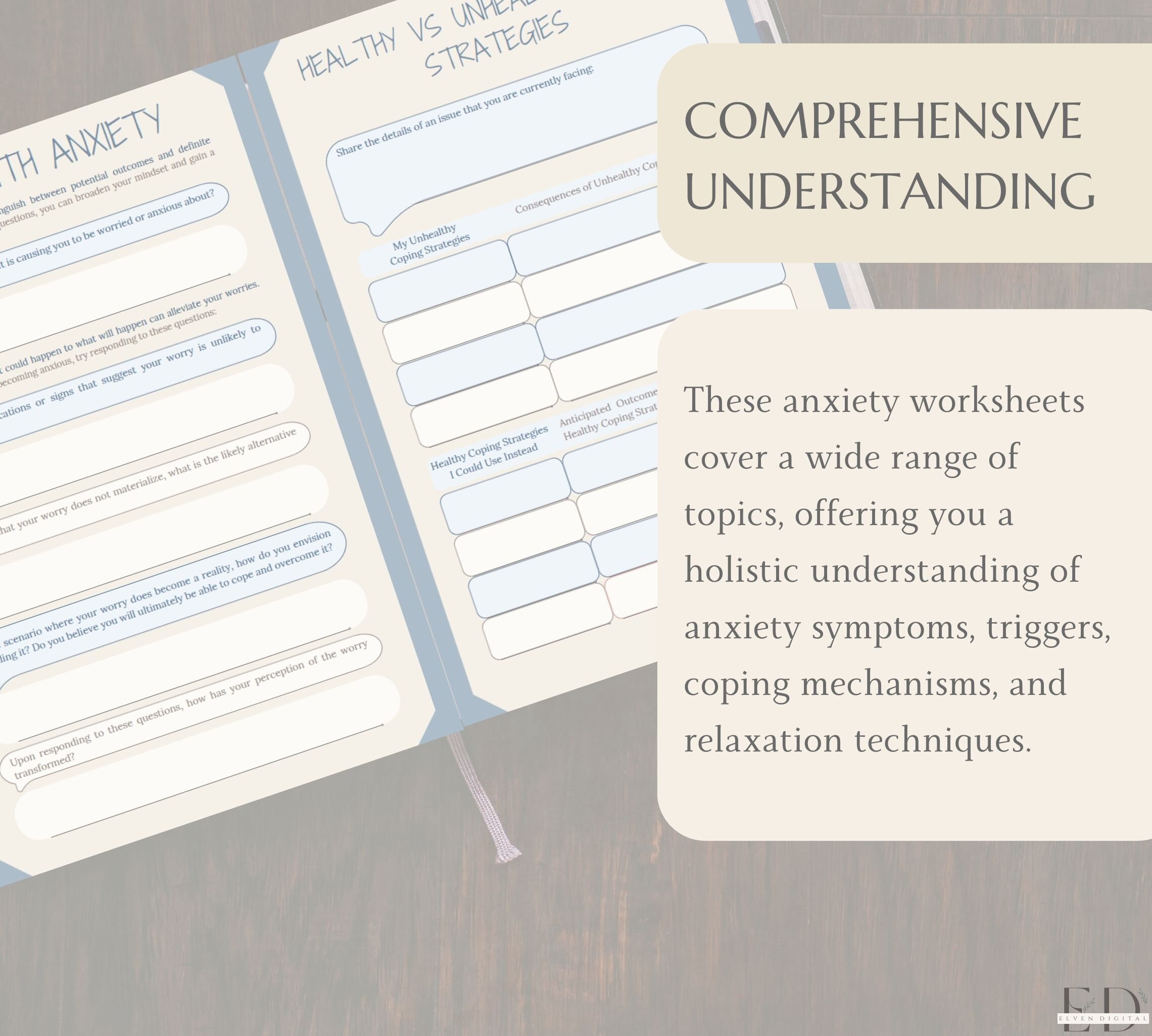 Anxiety Management Worksheet Therapy Resources Anxiety Worksheets for ...