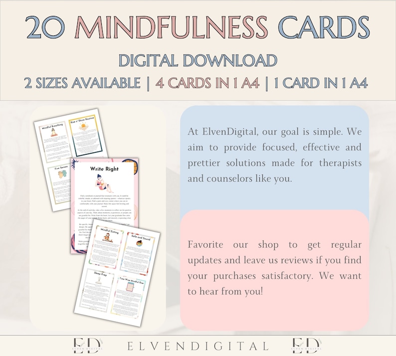 Guided Mindfulness Cards Therapy Office Decor Scripted Meditation ...