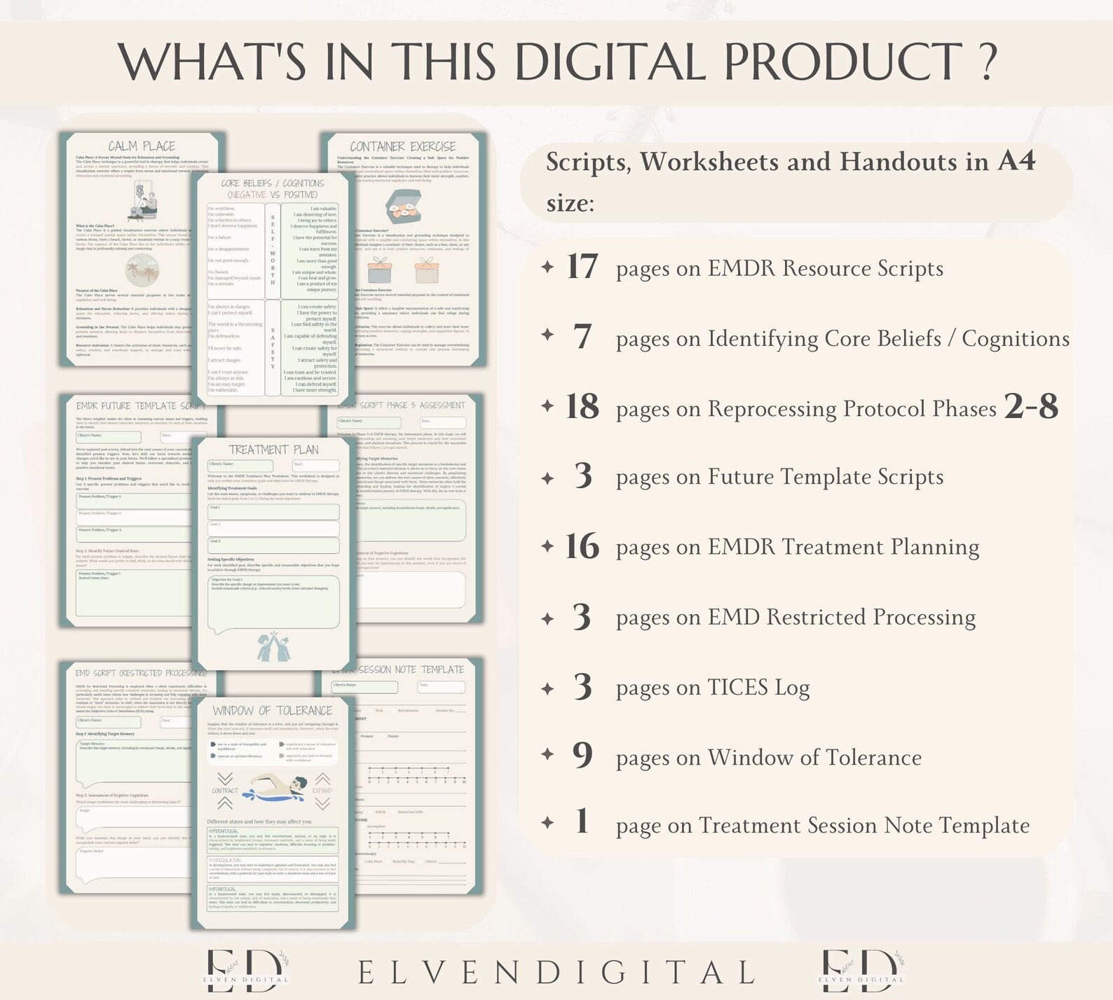 EMDR Worksheets for Therapist EMDR Bundle Therapy Scripts EMDR Handouts ...