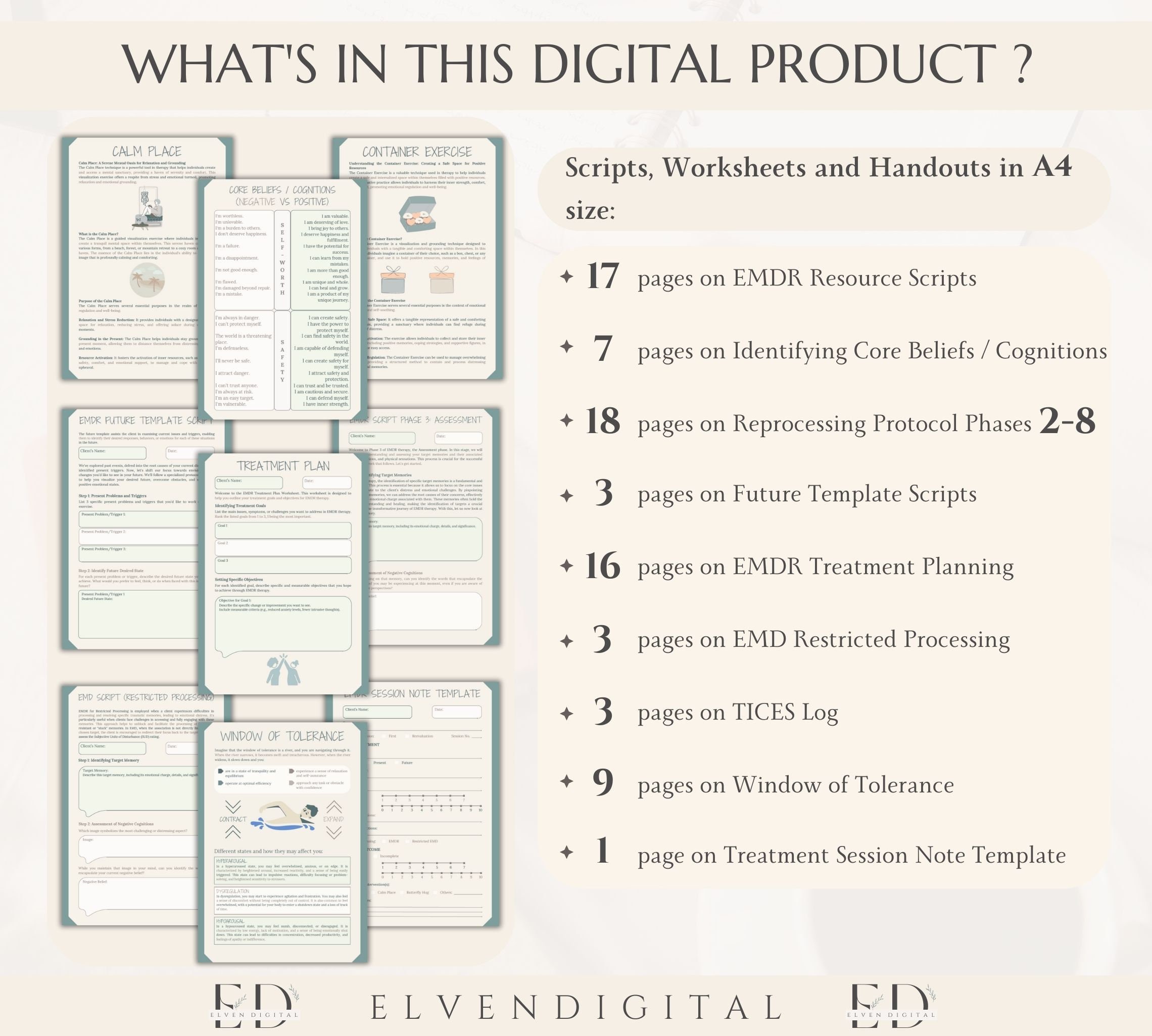 EMDR Worksheets for Therapist EMDR Bundle Therapy Scripts EMDR Handouts ...
