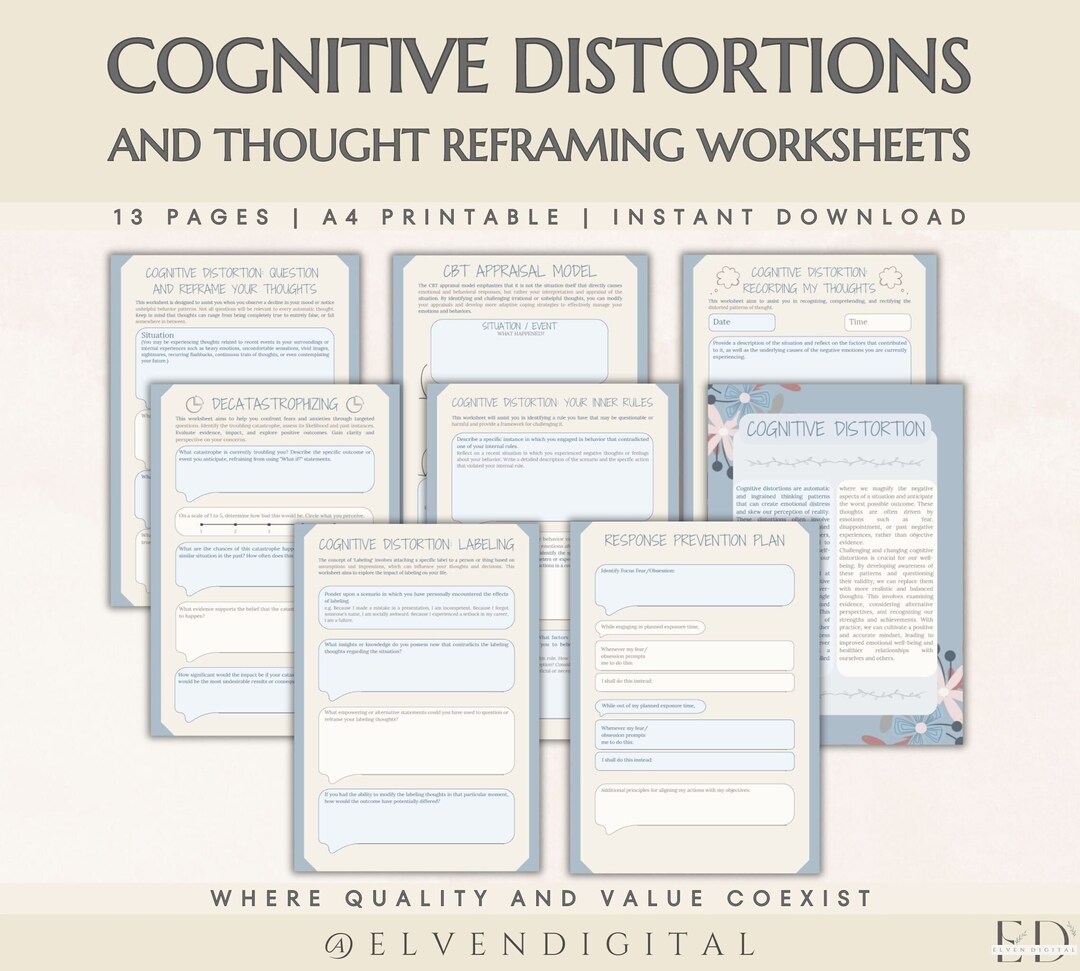 Cognitive Skills BPD DBT CBT Coping Skill Anxiety Resources - Etsy