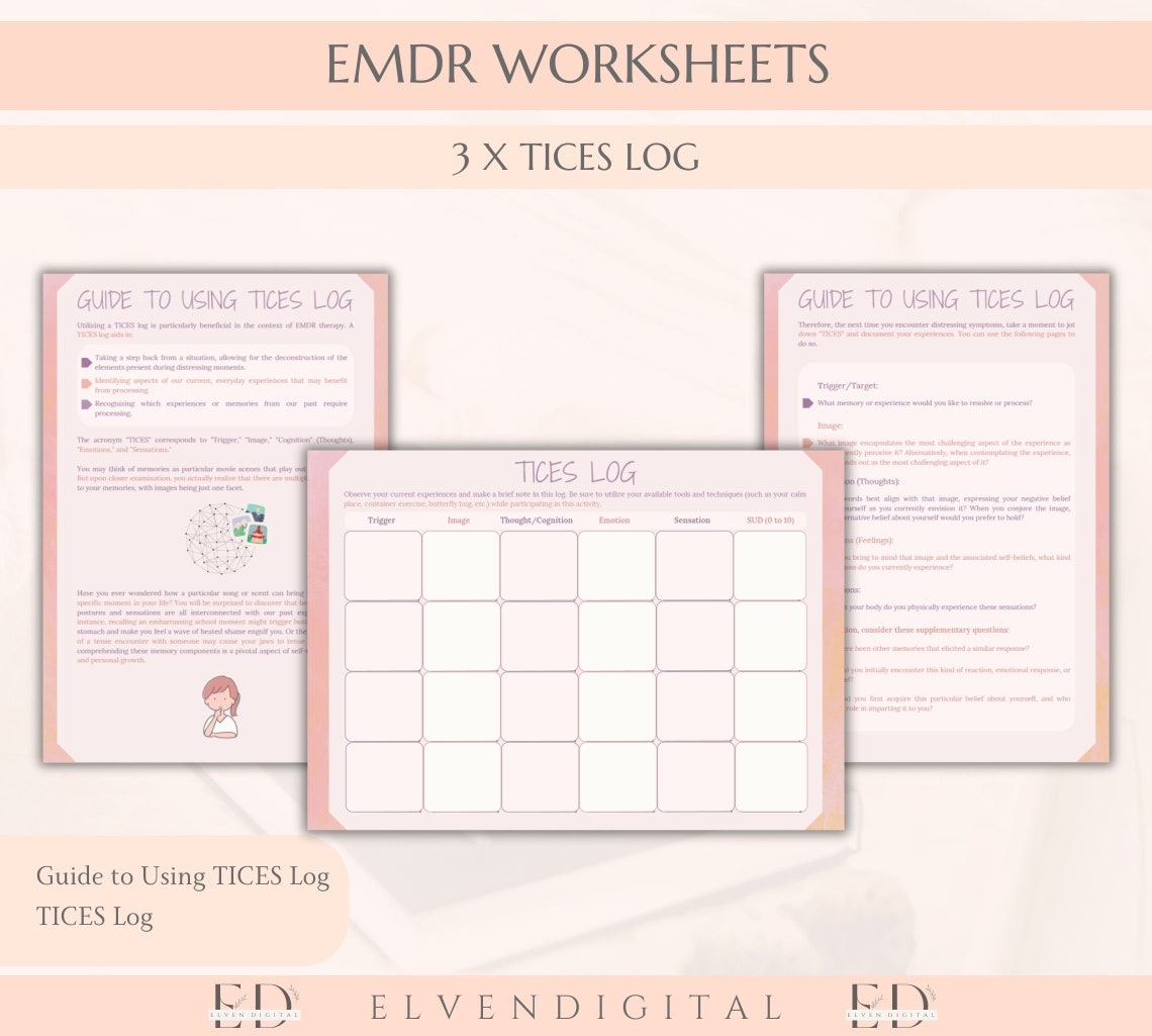 EMDR Worksheet Bundle EMDR Script for Therapist EMDR Therapy Worksheets ...