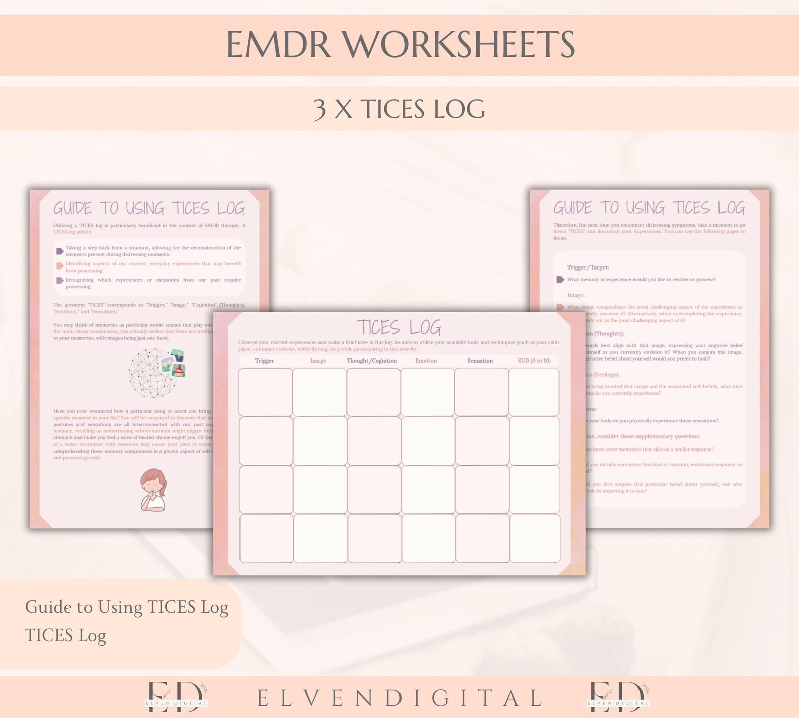 EMDR Worksheet Bundle EMDR Script for Therapist EMDR Therapy Worksheets ...