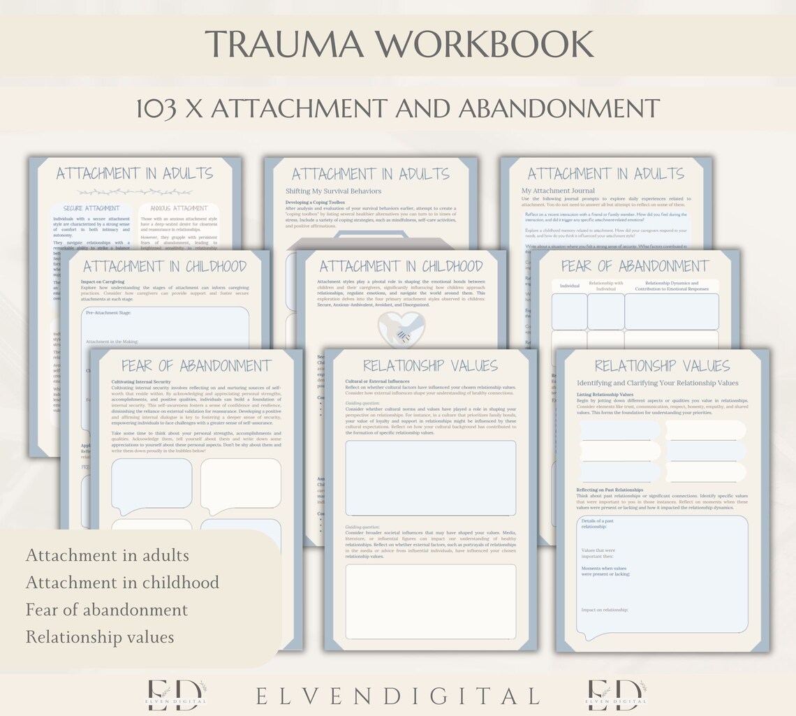 Trauma Therapy Bundle Nervous System Regulation Workbook Adult Trauma ...