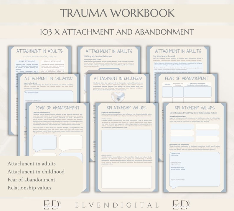 Trauma Therapy Bundle Nervous System Regulation Workbook Adult Trauma ...